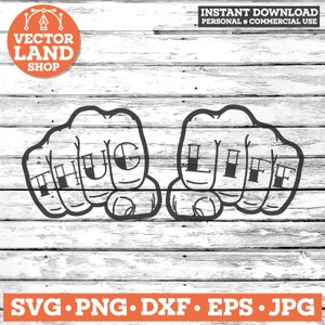 Thug Life Svg, Tattooed Fist Svg, Tattoo Svg, Yob Knuckles Svg, Thug ...