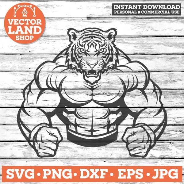 Svg Tiger Wrestling - Etsy