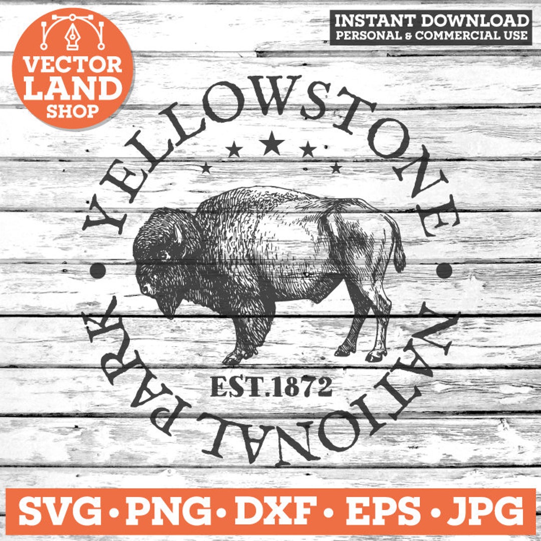 Yellowstone Svg, National Park Svg, Bison Svg, Outdoors Svg, Woodland ...