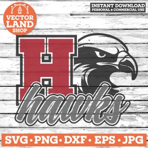 Hawks Svg, Hawk Svg, Hawks Png, Mascot Svg, Team Svg, Hawks Logo, Team ...