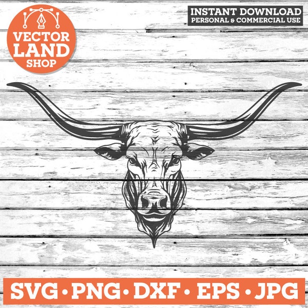 Texas Longhorn Svg - Etsy
