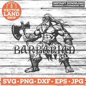 Barbarian Svg, Dnd Svg, Gamer Svg, Barbarian Design,d20 Dice, RPG Svg ...