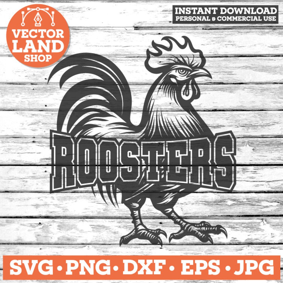 Roosters Svg, Rooster Svg, Rooster Png, School Mascot, Rooster Mascot ...