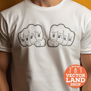 Stay True Svg, Tattooed Fist Svg, Tattoo Svg, Inspirational Svg, Tattoo ...