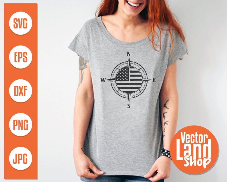 Compass Svg American Flag Svg United States Svg Adventure Etsy