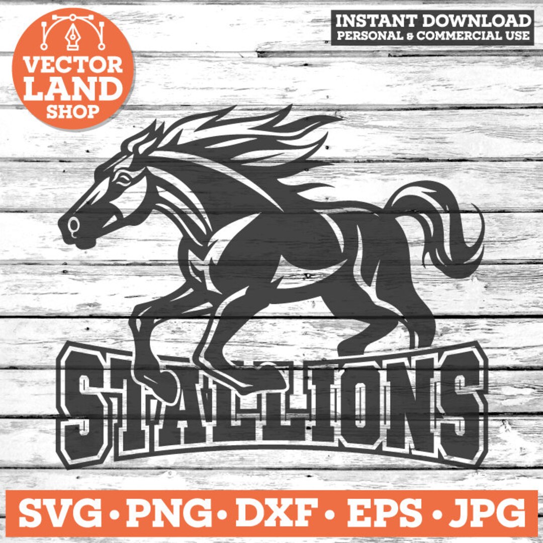 Stallions Svg, Stallion Svg, Stallions Png, School Mascot, Stallion ...