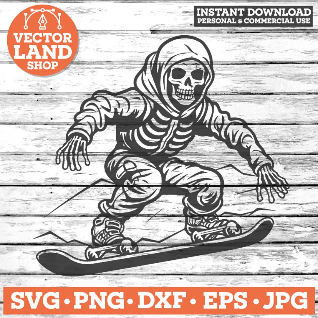 Skeleton Snowboard Svg, Ski Svg, Snowboarding Svg, Mountain Svg ...