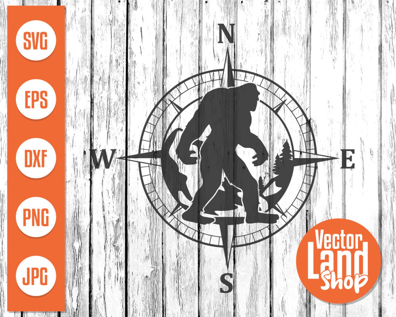 Bigfoot Svg Big Foot Svg Bigfoot Compass Svg Yeti svg | Etsy España