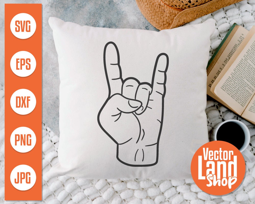 Horns Svg Rock and Roll Svg Hand Svg Rockin Svg Rock Sign - Etsy