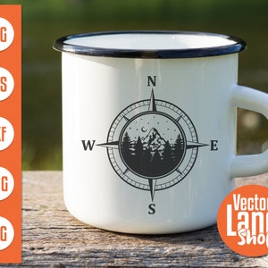 Compass SVG Mountain Scene Svg Forest Svg Adventure Svg - Etsy