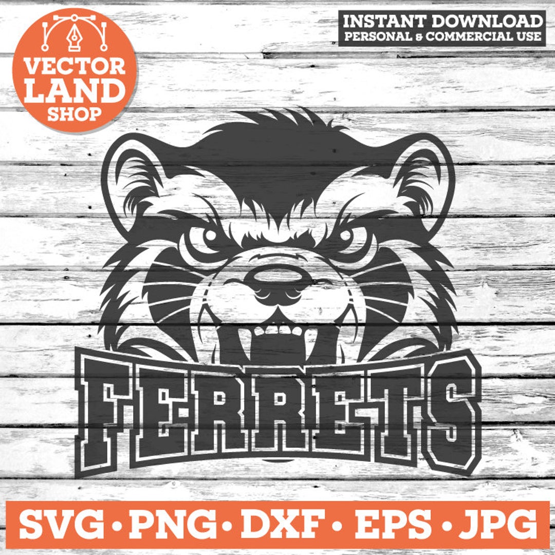 Ferrets Svg, Ferret Svg, Ferret Png, School Mascot, Ferret Mascot, Team Spirit SVG, Vector Logo ...