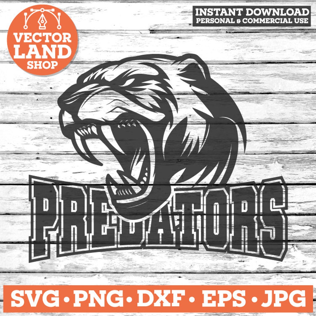 Predator Svg, Predators Svg, Predator Png, School Mascot, Mascot Svg ...