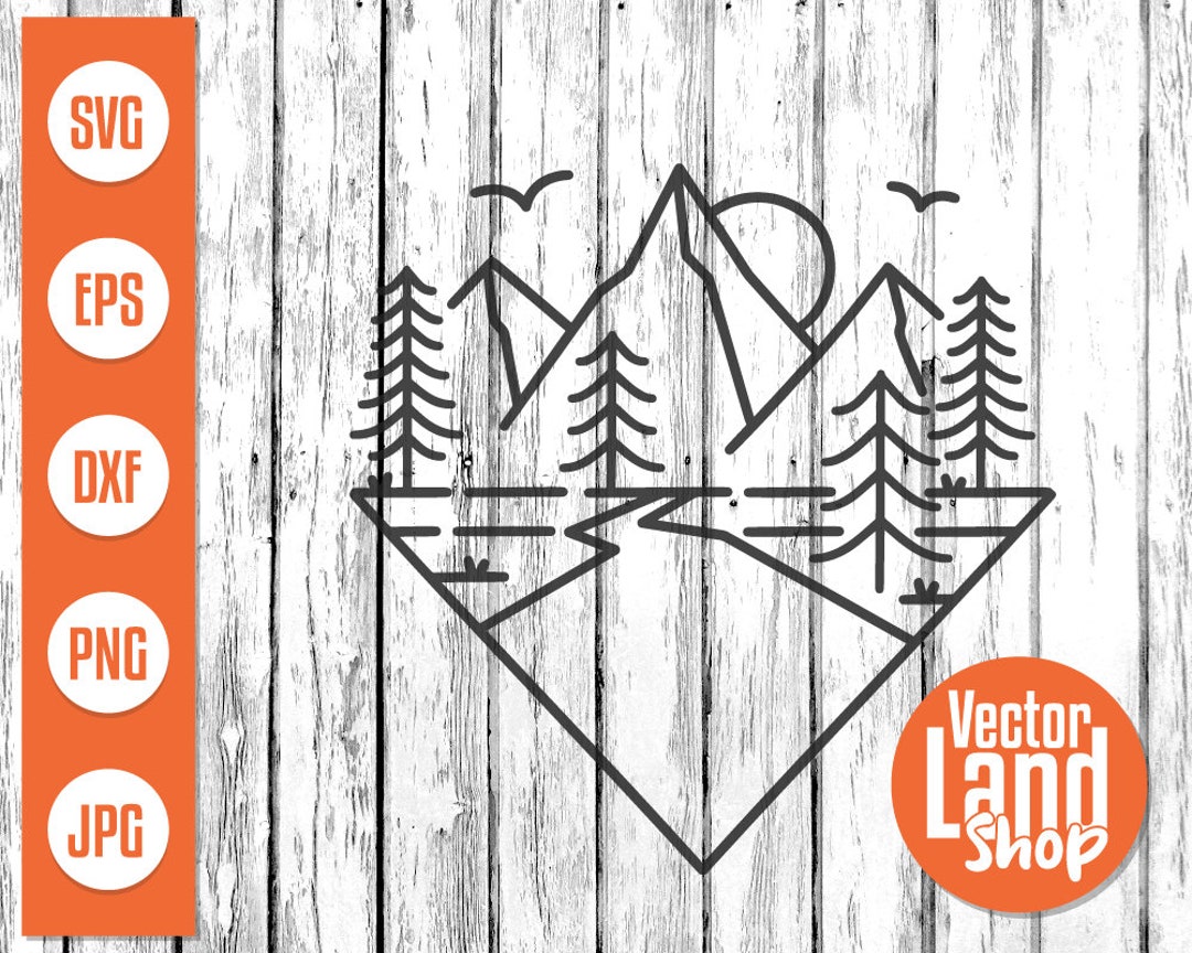 Mountain Scene Svg Forest Svg Adventure Svg Outdoor Svg - Etsy