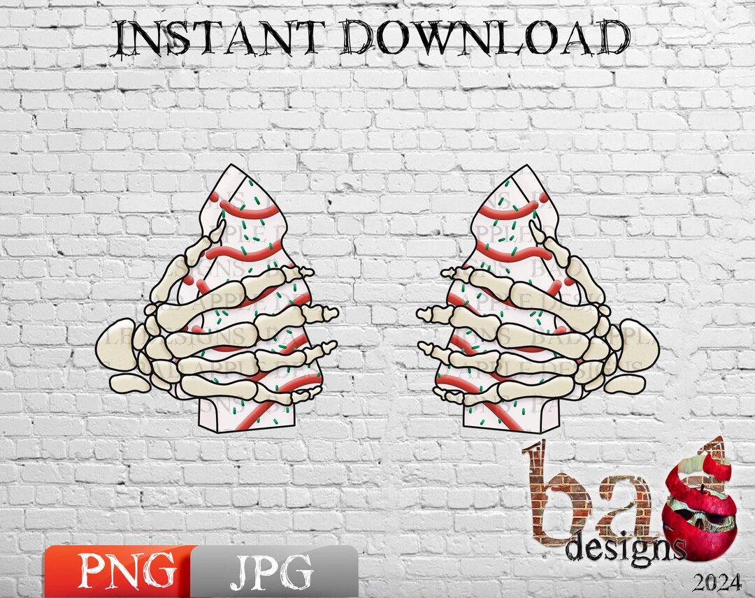 Christmas Tree Cake, Skeleton Hand, Sublimation, Print File, Digital ...