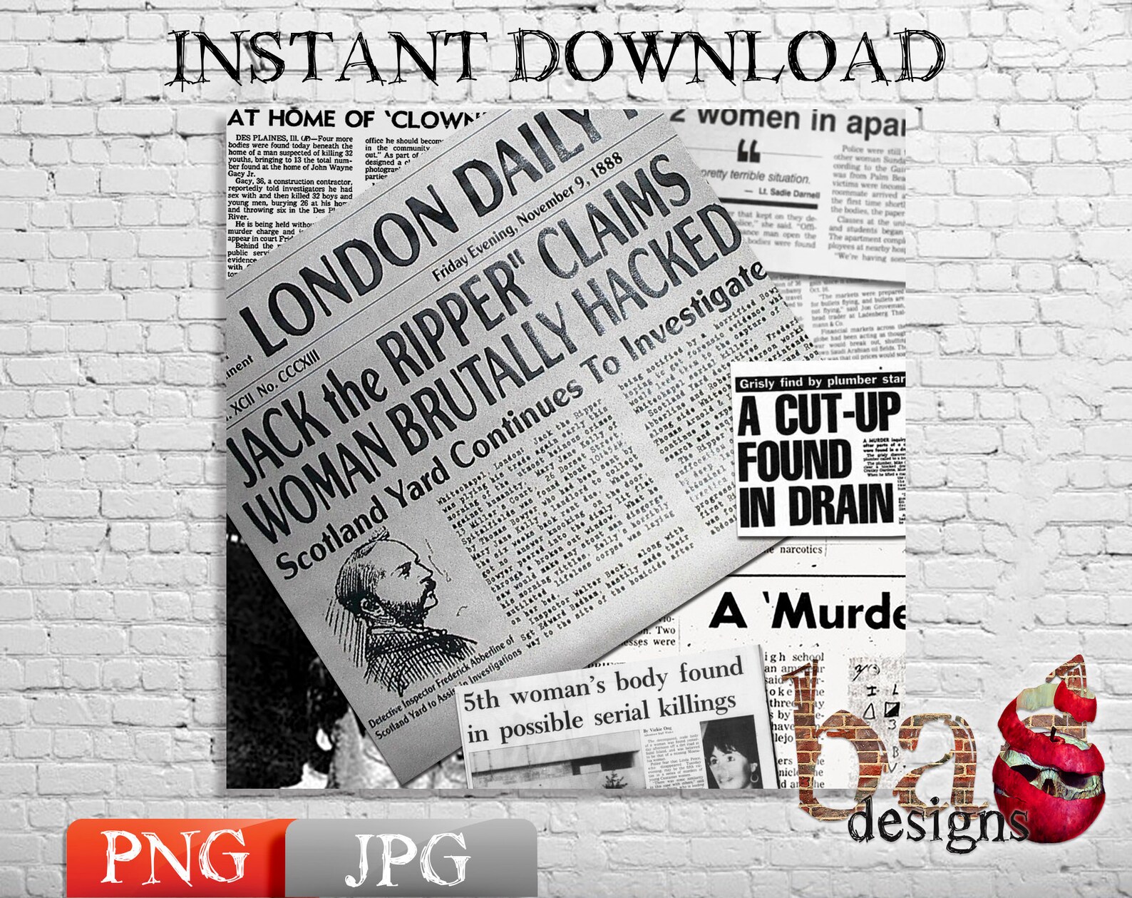 Serial Killer Newspaper Tumbler Wrap Bundy Dahmer True - Etsy