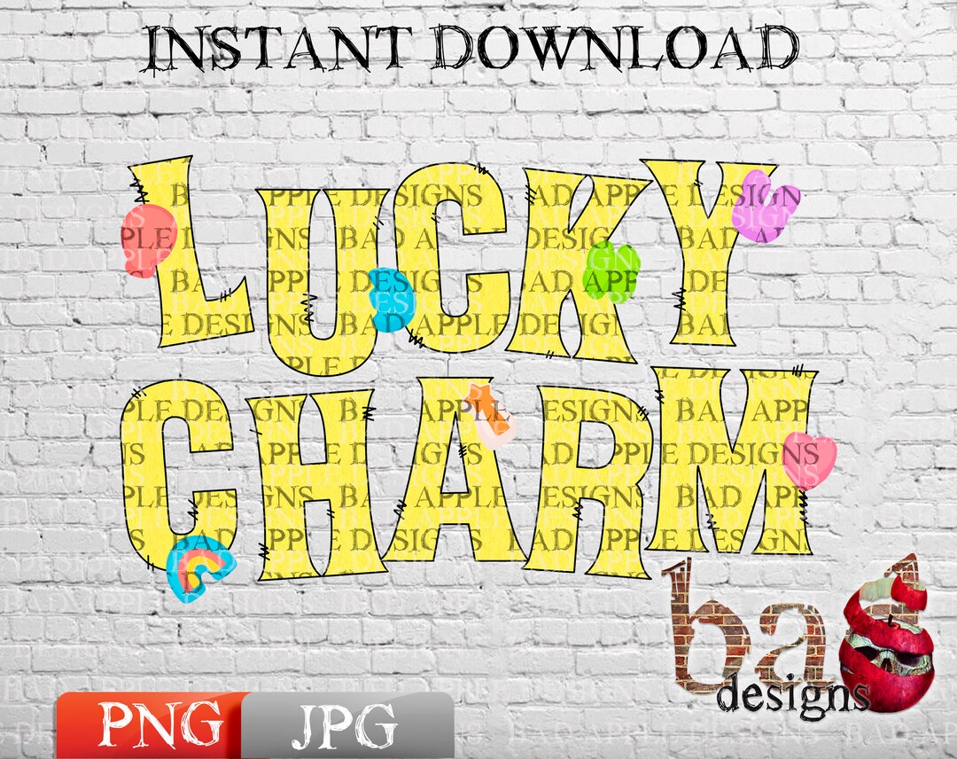 Lucky Charm, Marshmallow Charms, Cereal, St Patricks Day, Sublimation ...