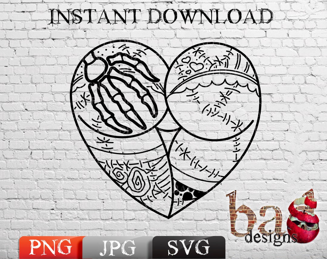 Jack and Sally Heart, SVG, PNG, JPG, Humor, Funny Shirt, Nightmare ...