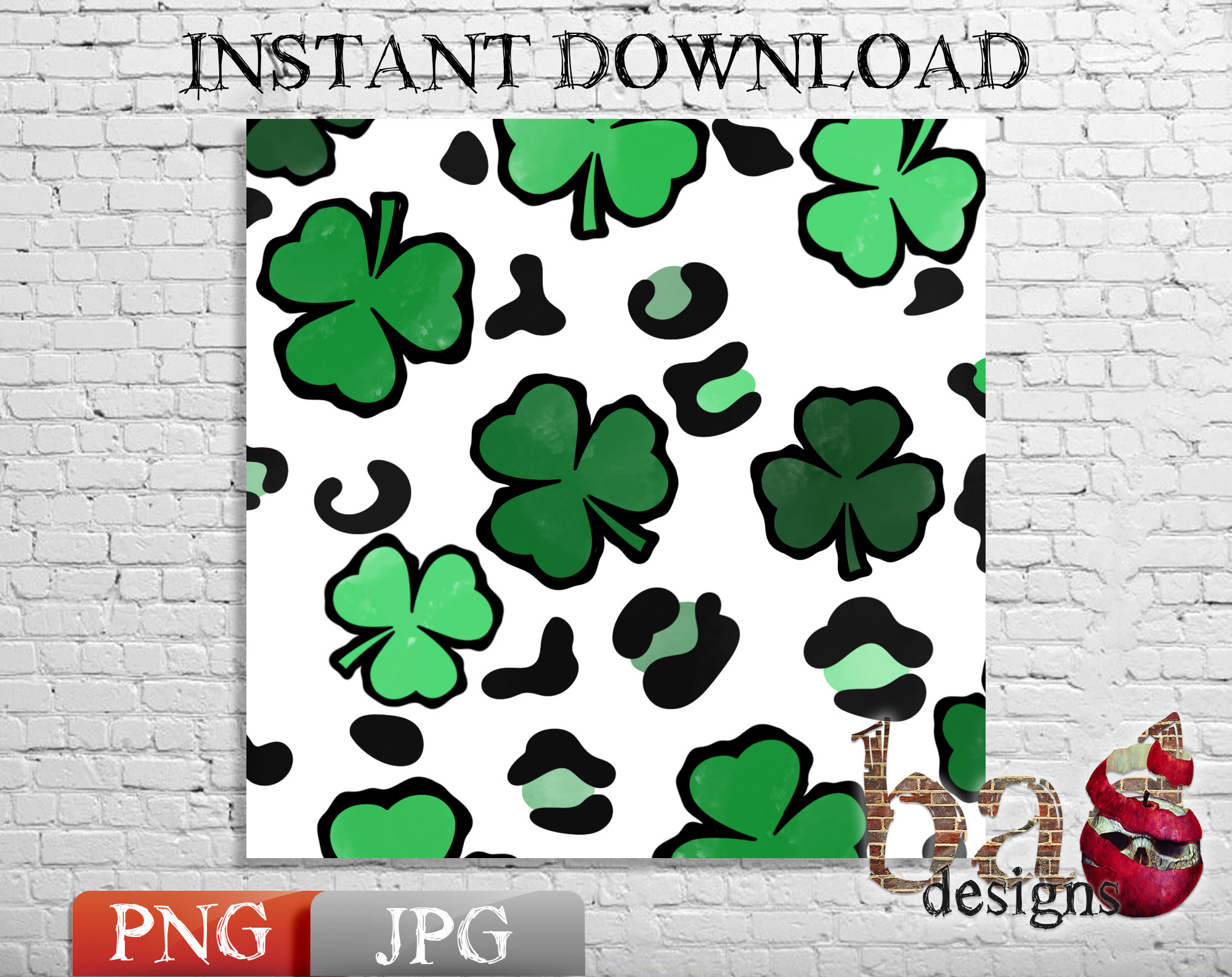 Shamrock Leopard Print Tumbler Wrap, Clover, Irish, St Patricks Day ...