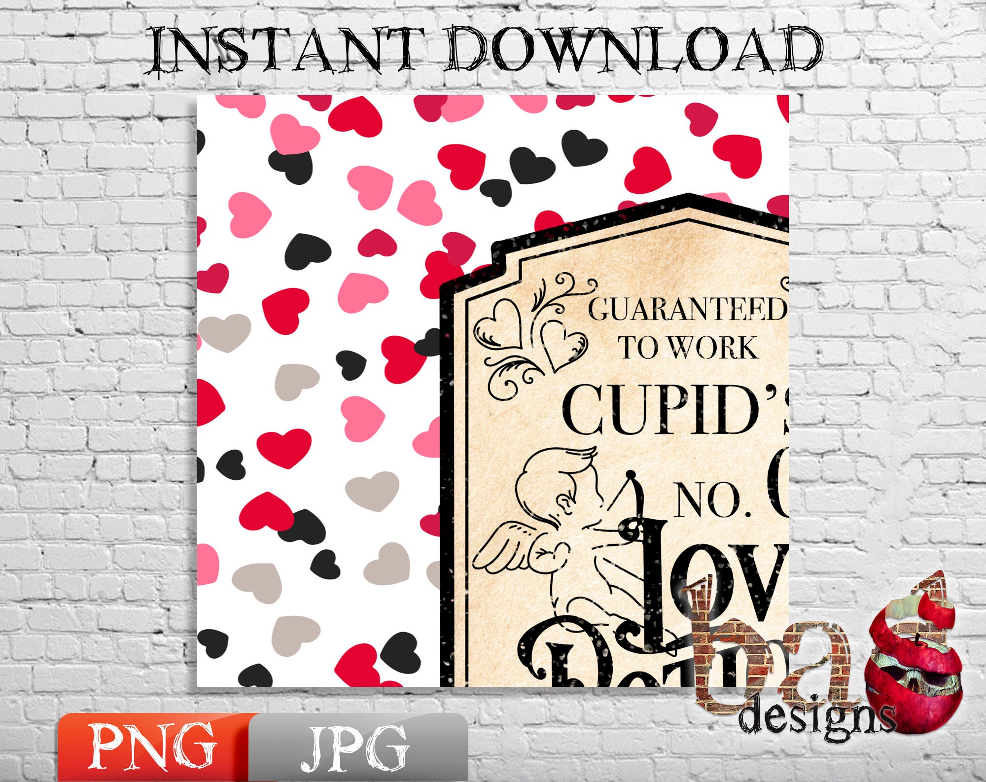 Cupid's Love Potion Tumbler Wrap, Hearts, Glitter, Valentine's Day ...