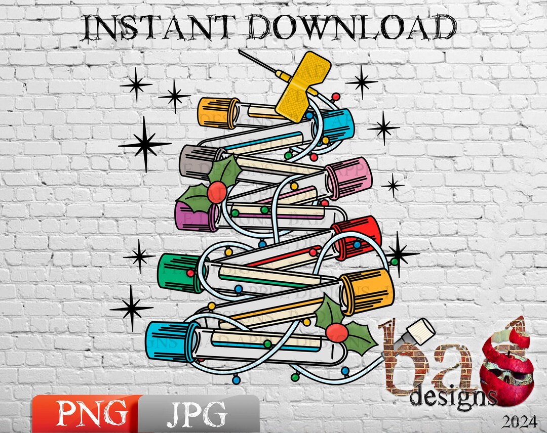 Blood Vial Christmas Tree, Phlebotomist, Nurse, Medical, Sublimation ...