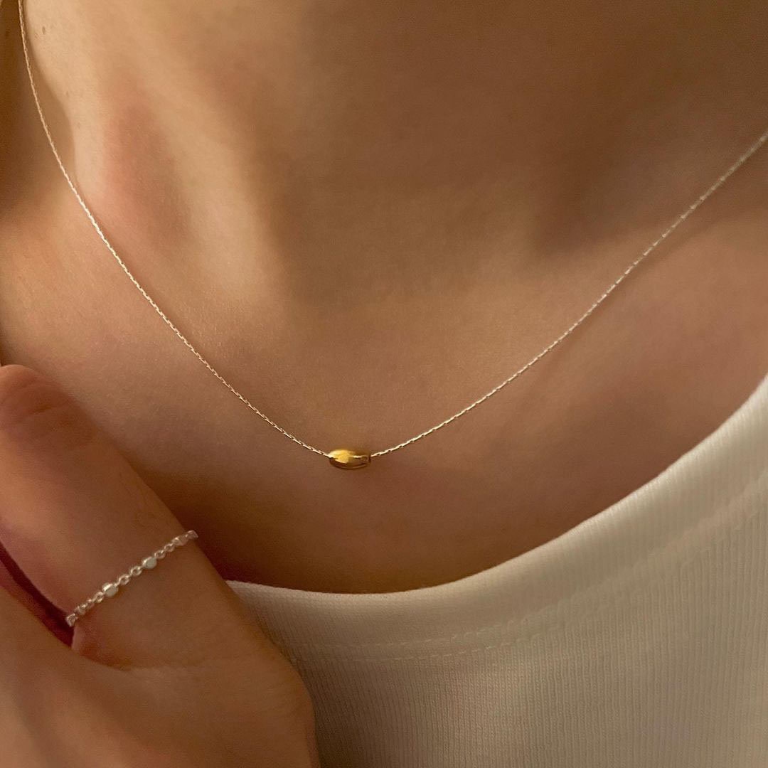 Dainty Necklace, Minimalist 18K Gold Necklace Bridesmaid Gift, Wedding ...