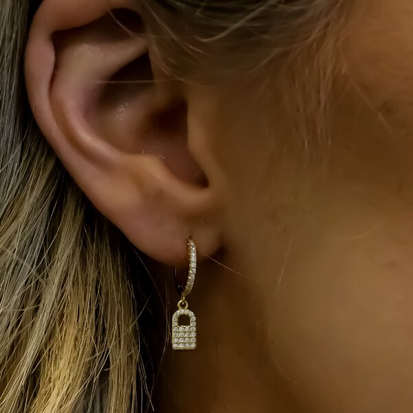 Lock and Key Earring - Etsy