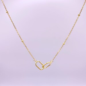 Gold Interlocking Paperclip Necklace, Dainty Interlocked Paperclip ...