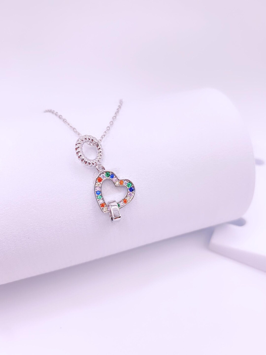 925 Sterling Silver Interlock Hearts Necklace, Dainty Interlock Hearts ...
