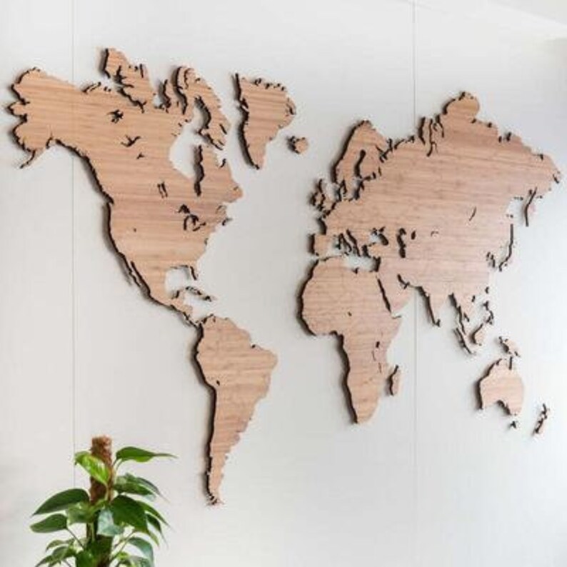 3D World Map Laser Cut File DXF, SVG - Etsy