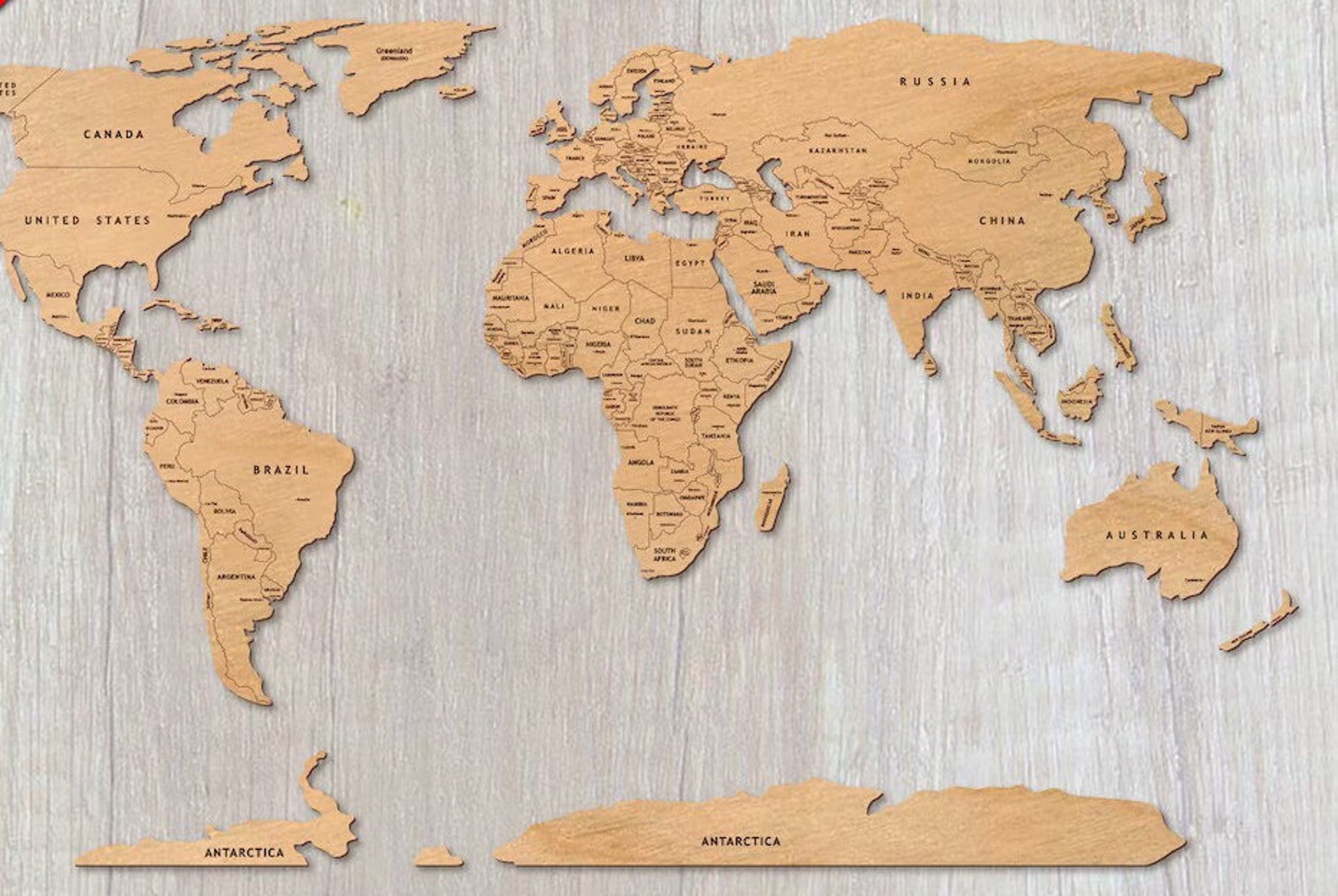 3D World Map Laser Cut File DXF, SVG - Etsy
