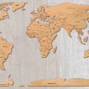 3D World Map Laser Cut File DXF, SVG - Etsy