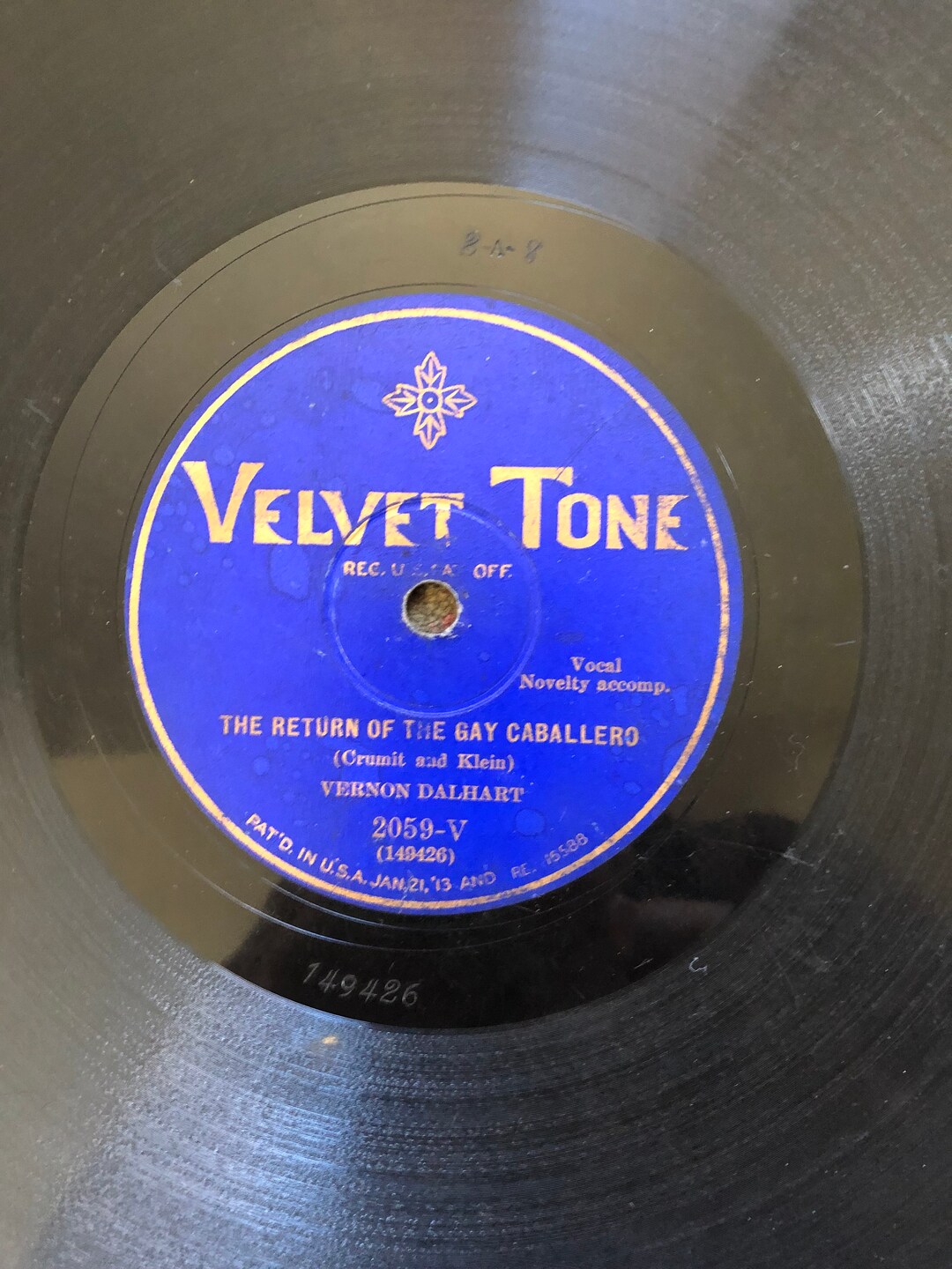 Vernon Dalhart, Two Velvet Tone 78 Rpm 10-inch Records, Around 1930 - Etsy