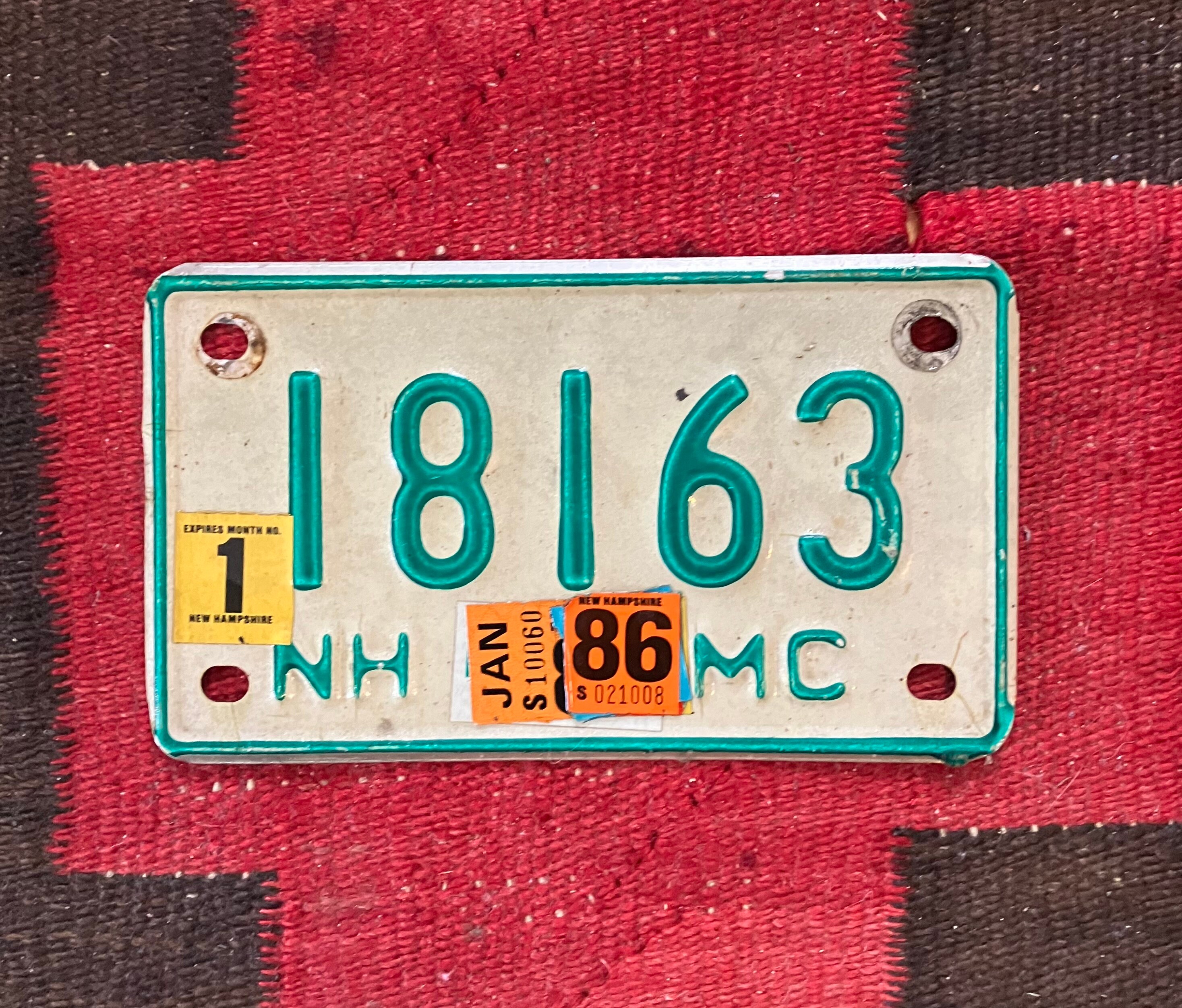 1986 New Hampshire Motorcycle License Plate - Etsy