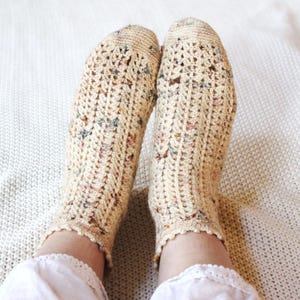 Crochet Lace Socks PDF Pattern - Adult Crochet Socks - Instant Download ...