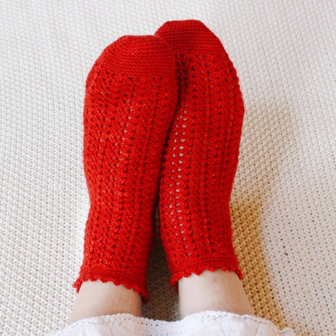 Crochet Lace Socks PDF Pattern - Adult Crochet Socks - Instant Download ...