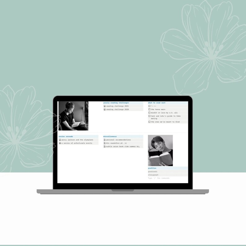 BTS Namjoon Notion Dashboard Template Notion Book Tracker Notion ...