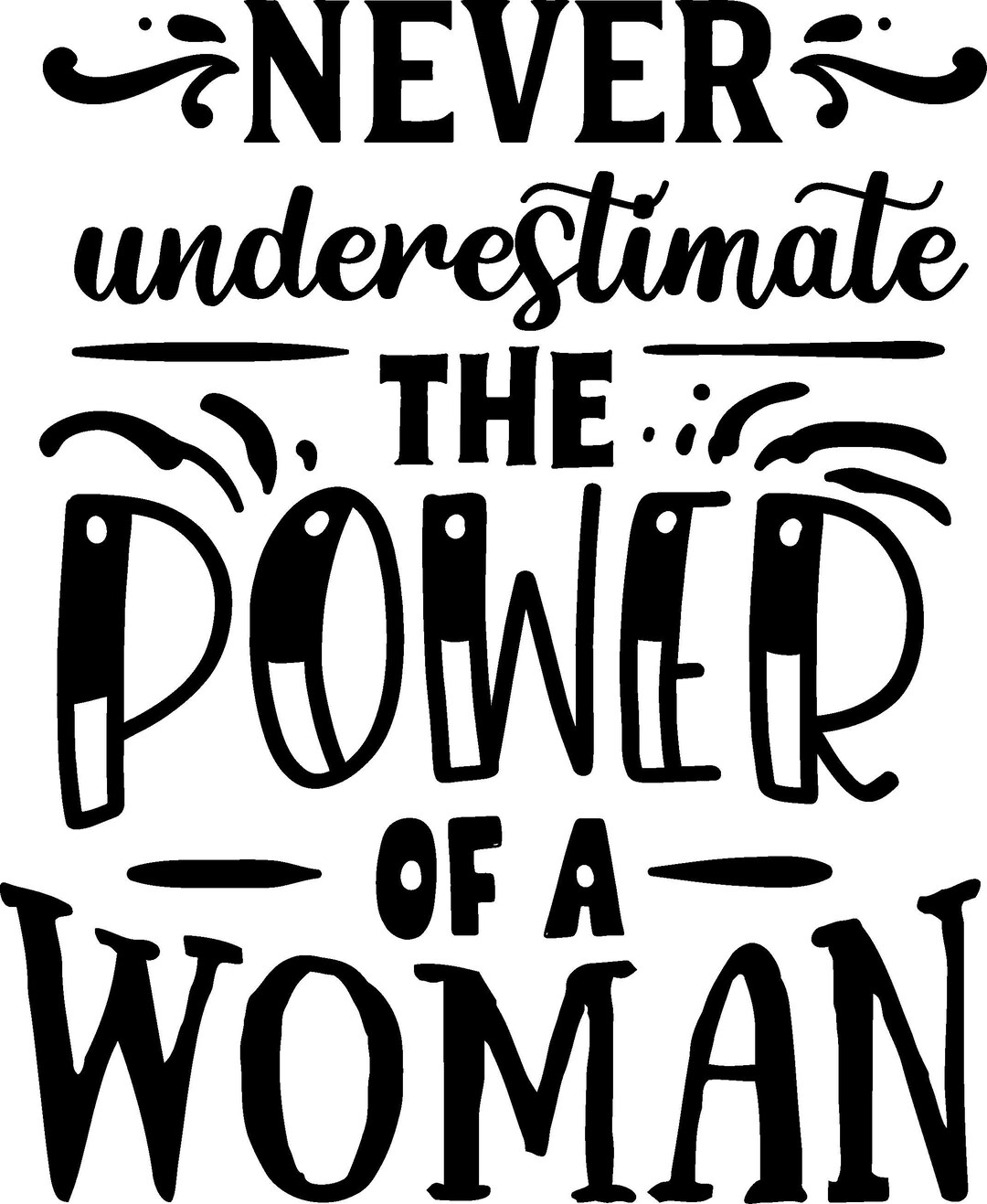 Never Underestimate the Power of a Woman- Png, Svg, Eps - Etsy