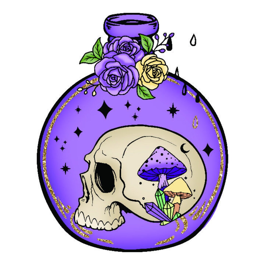 Skull Potion Bottle- Png, Jpg, Eps, Dxf, Svg - Etsy