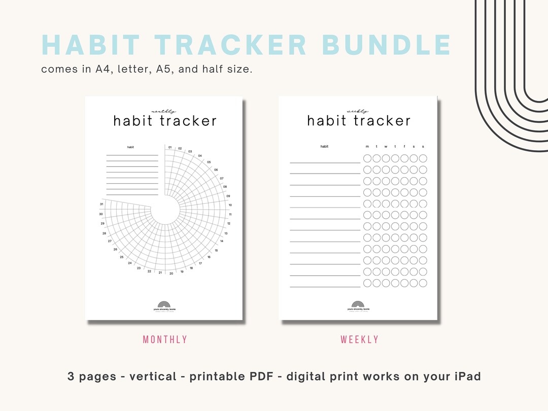Digital Printable HABIT TRACKER PDF Template for Goodnotes (daily ...