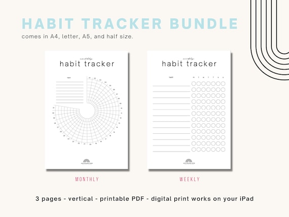Digital Printable HABIT TRACKER PDF Template for Goodnotes - Etsy