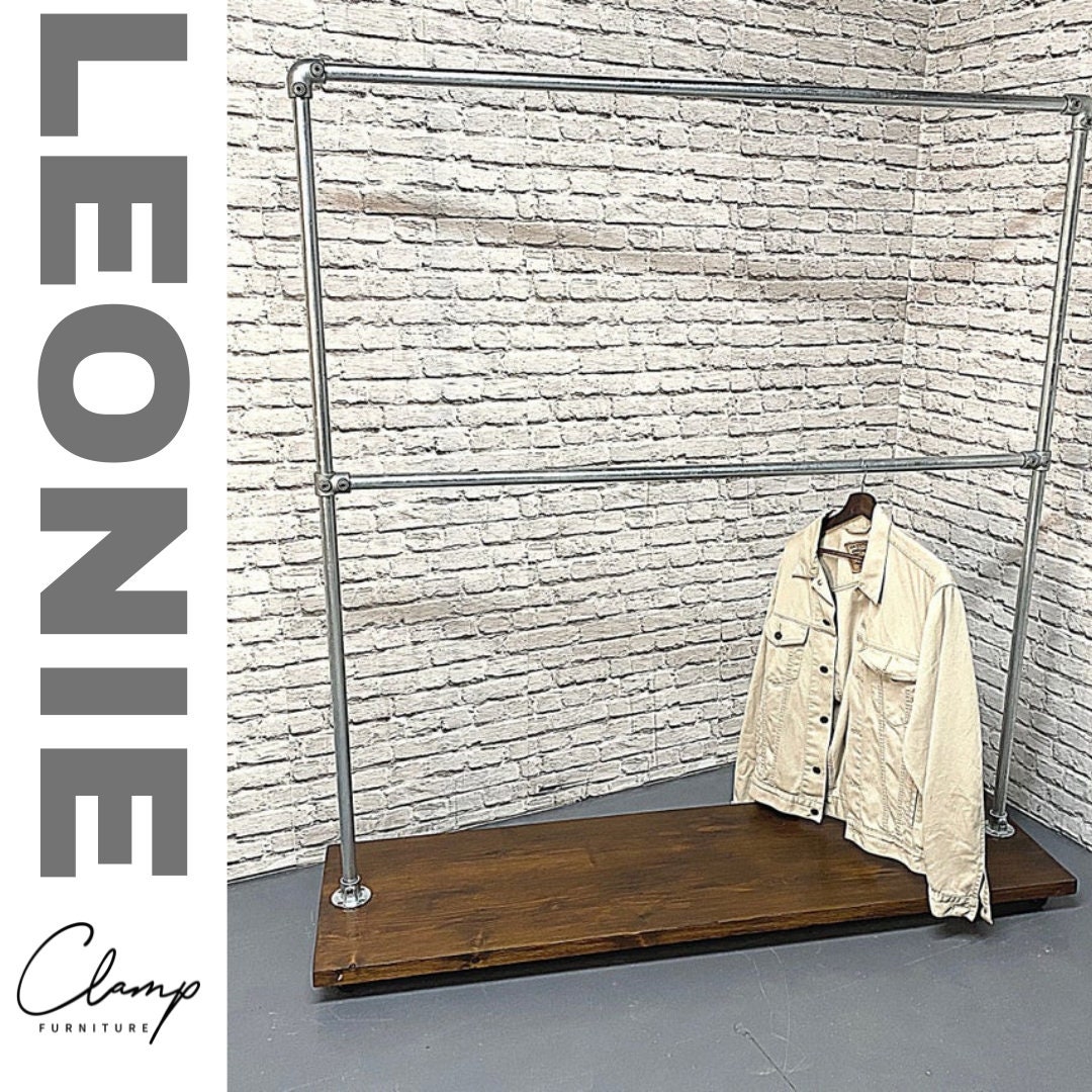 Industrial Clothes Rail Reclaimed Scaffold Board Modern Rustic LEONIE ...