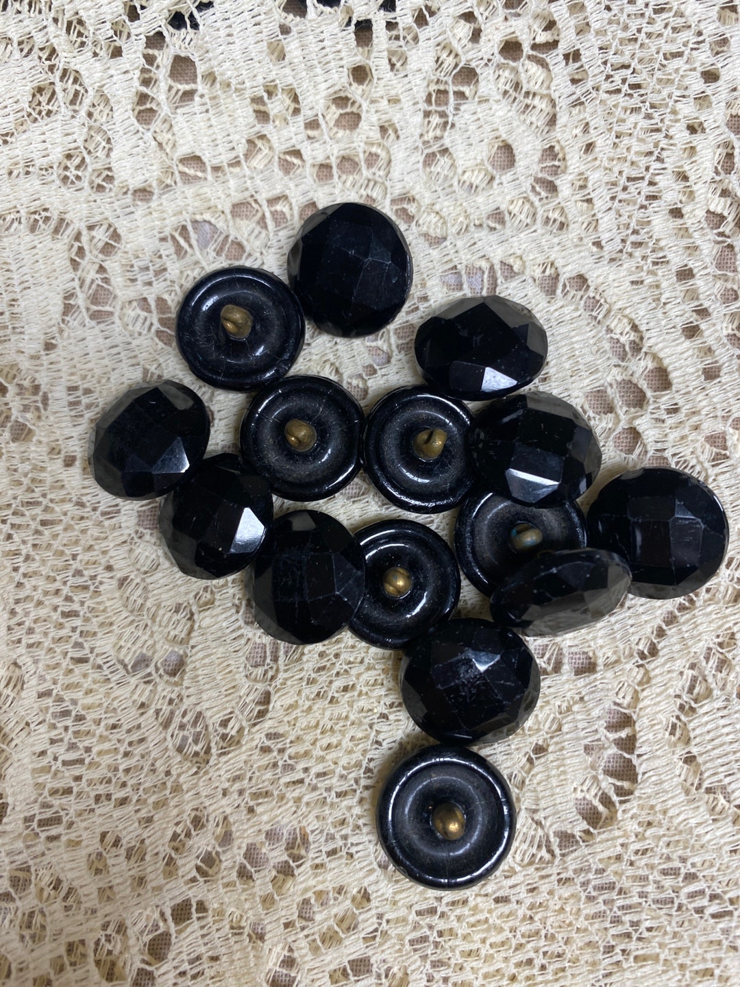 Black Jet Buttons/antique Buttons - Etsy