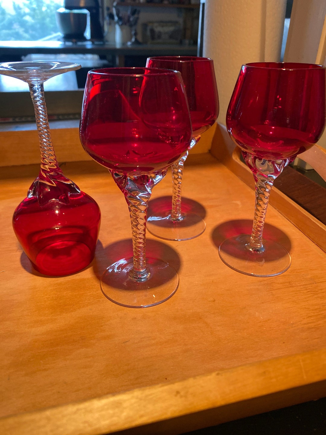 Vintage Saski Red Cordials/4set - Etsy
