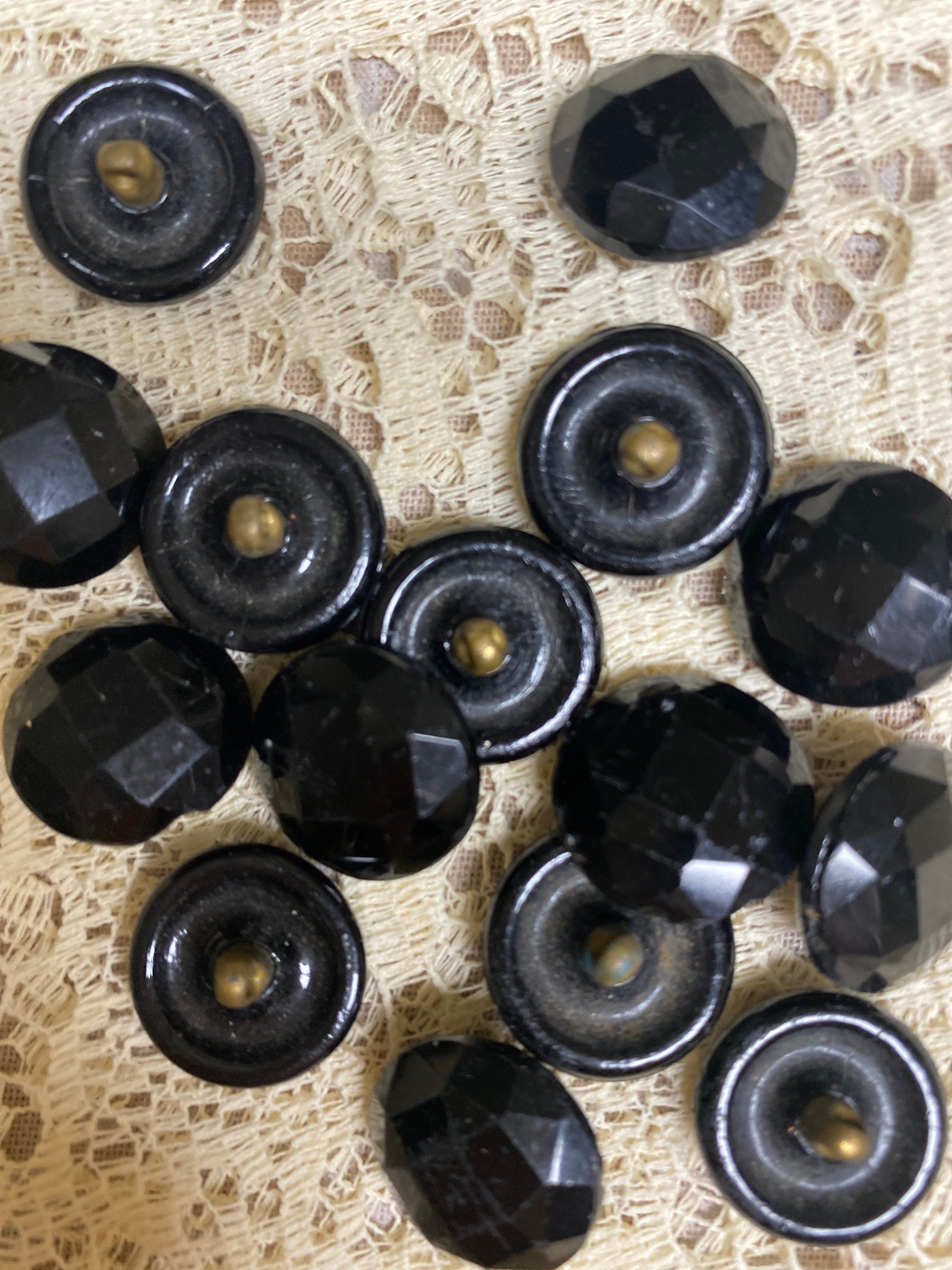 Black Jet Buttons/antique Buttons - Etsy