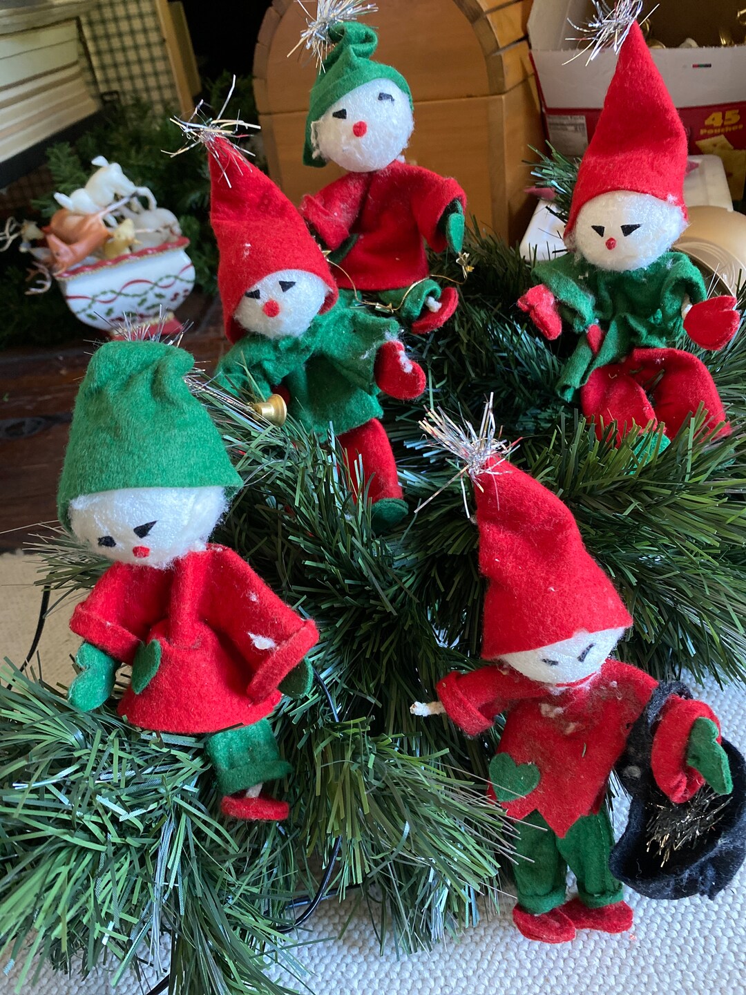 Handmade Christmas Elves/ Set of 5 - Etsy