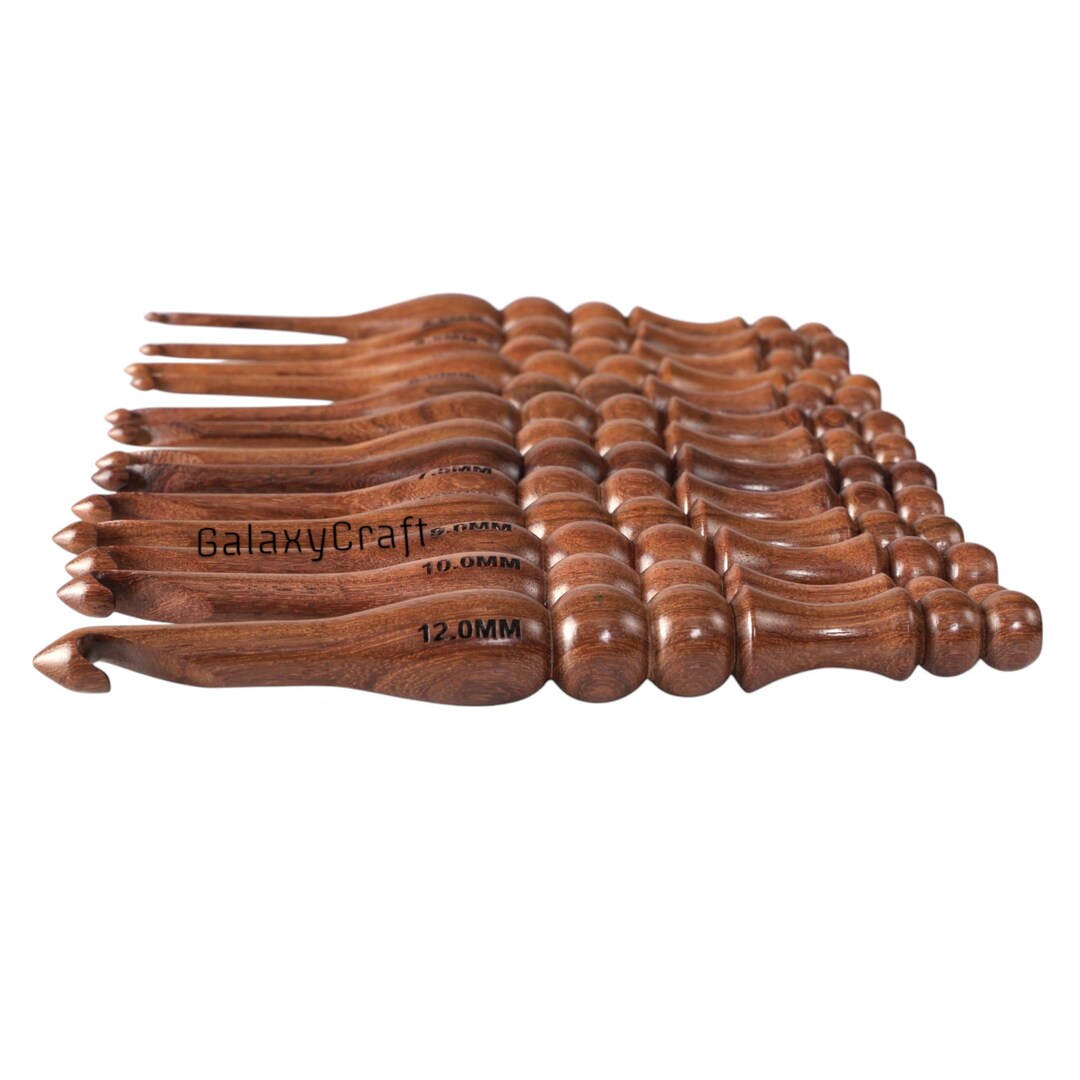 Premium Rosewood Crochet Hook Set 13-piece Collection for Effortless ...