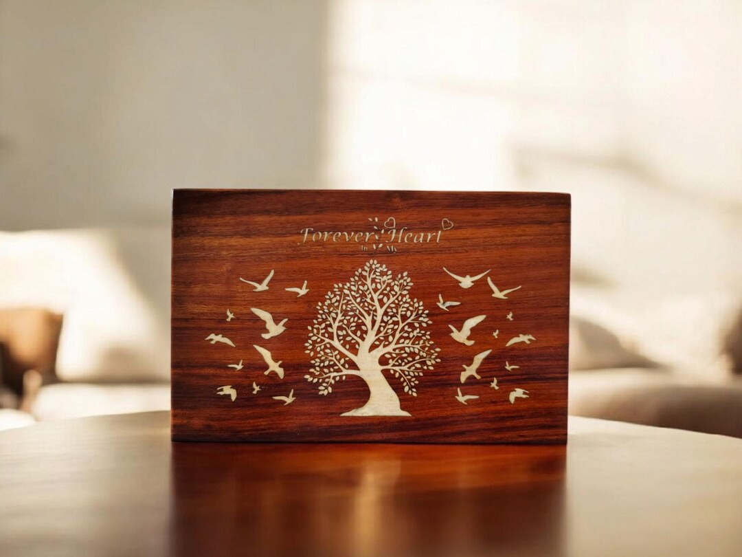 Rosewood Cremation Urn Box: Tree of Life, Memorial Keepsake - Etsy