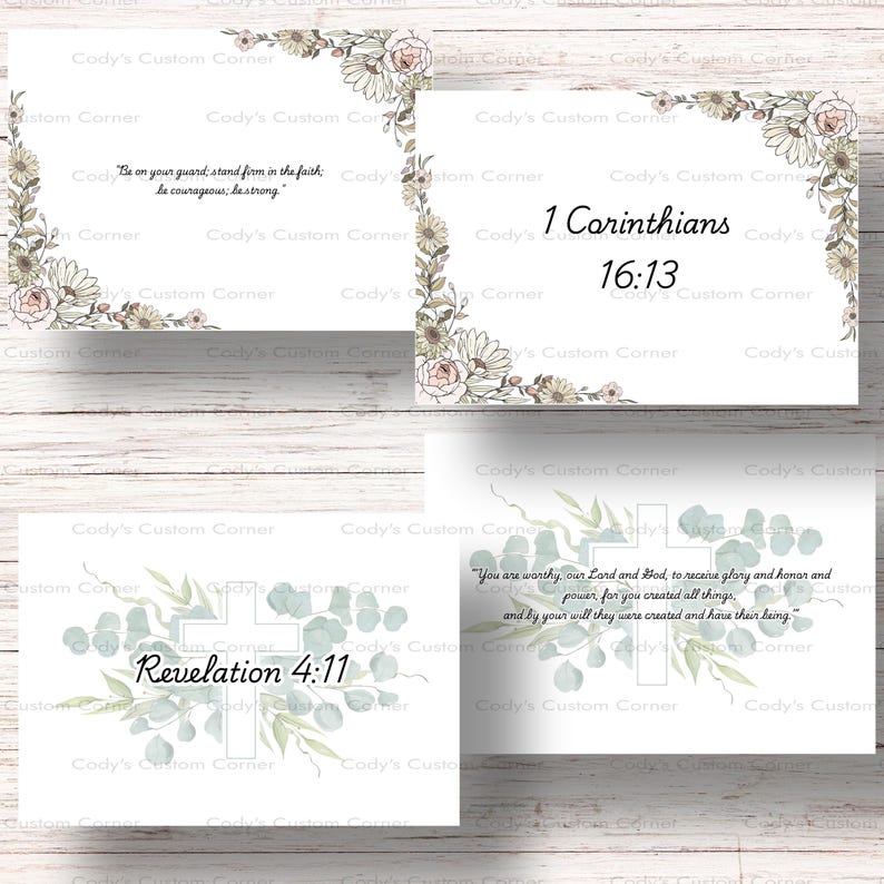 20 Bible Verse Flashcards | Digital Download | PNG | Flash Cards for ...