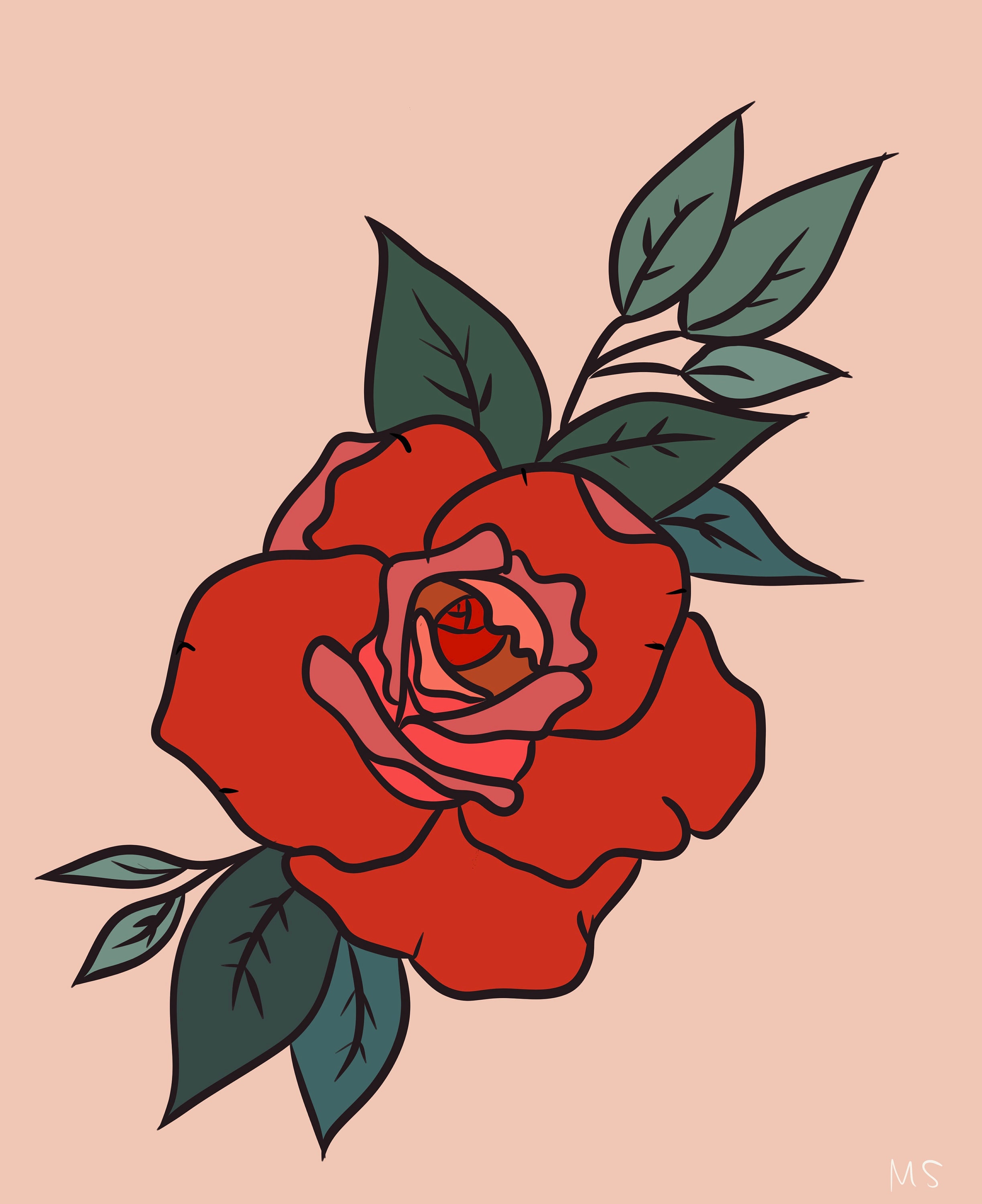 Traditional Rose Art