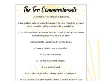 The Ten Commandments Printable, Sunday School Craft, Bible Story ...